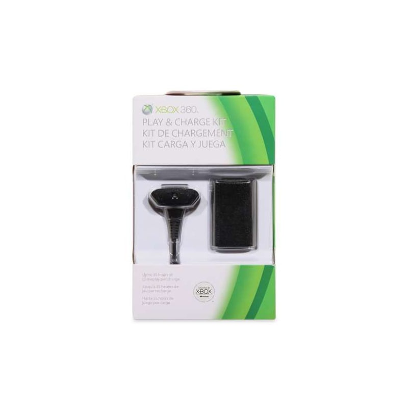 Microsoft Black Play & Charge Kit for XBOX 360 | PCRichard.com | NUF00001