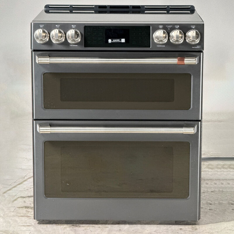 Cafe 30 in. 6.7 cu. ft. Smart Air Fry True European Convection Double ...