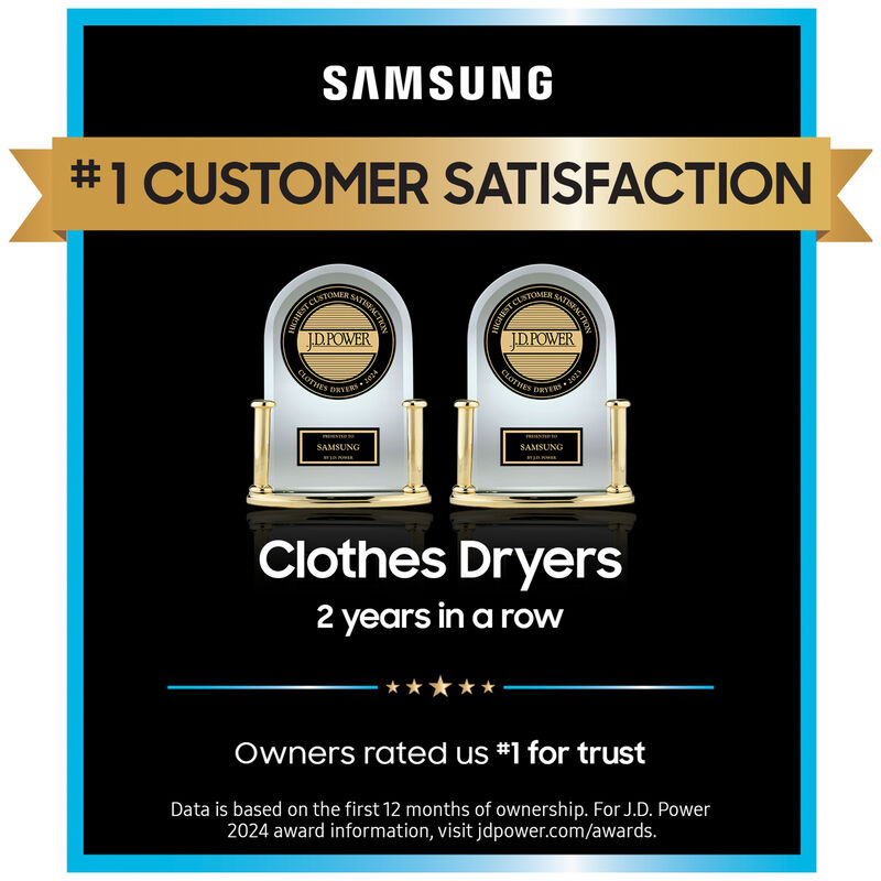 Samsung 27 in. 7.5 cu. ft. Smart Stackable Electric Dryer with ...