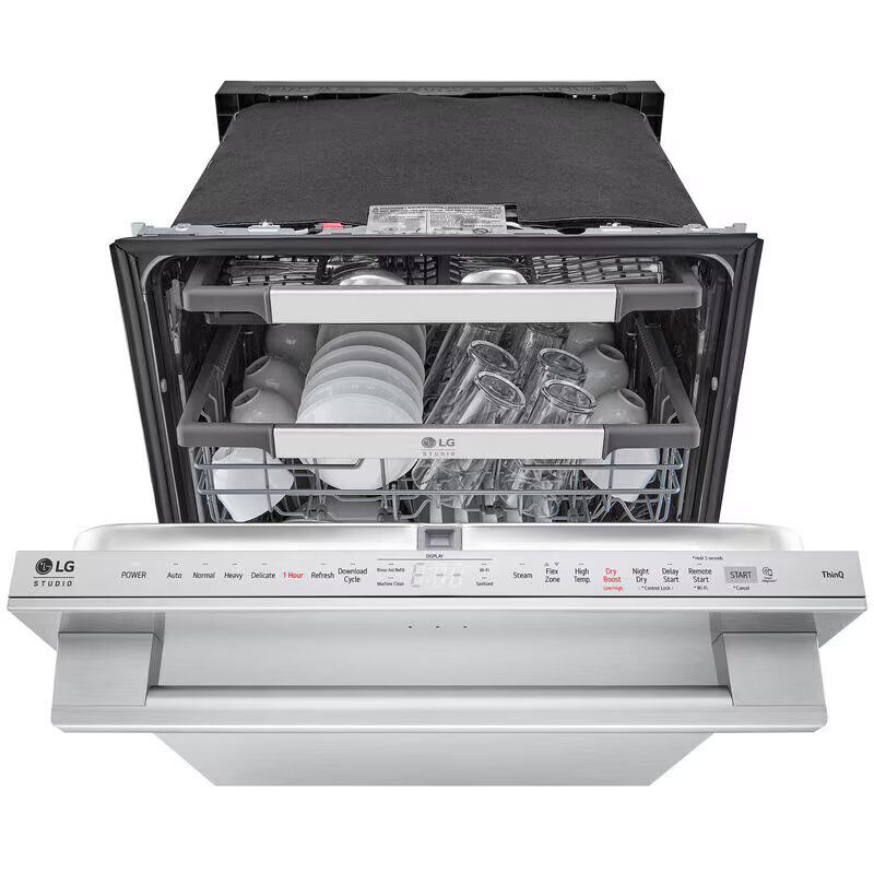 LG Studio 24 in. Top Control Flush-Mount Smart Dishwasher with 40 dBa ...