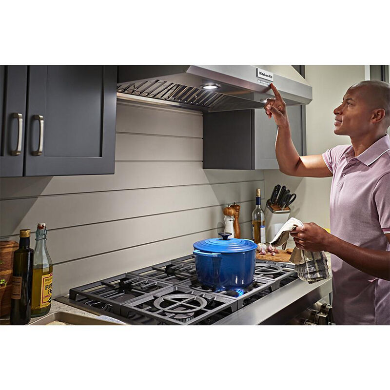 KitchenAid 36 in. Ducted Canopy Pro Style Style Range Hood with 4 Fan ...