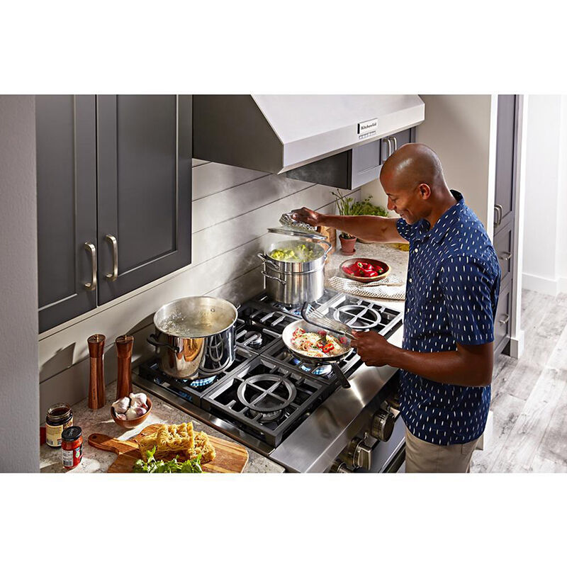 KitchenAid 36 in. Ducted Canopy Pro Style Style Range Hood with 4 Fan ...