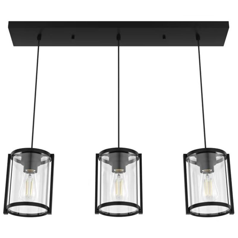 Hunter Astwood 9 in. 3-Light Linear Cluster Ceiling Light with Clear ...