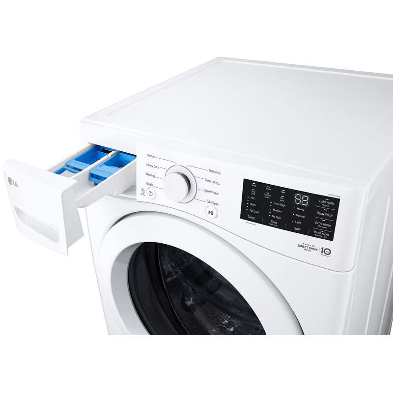LG 27 in. 5.0 cu. ft. Stackable Front Load Washer with 6 Motion ...