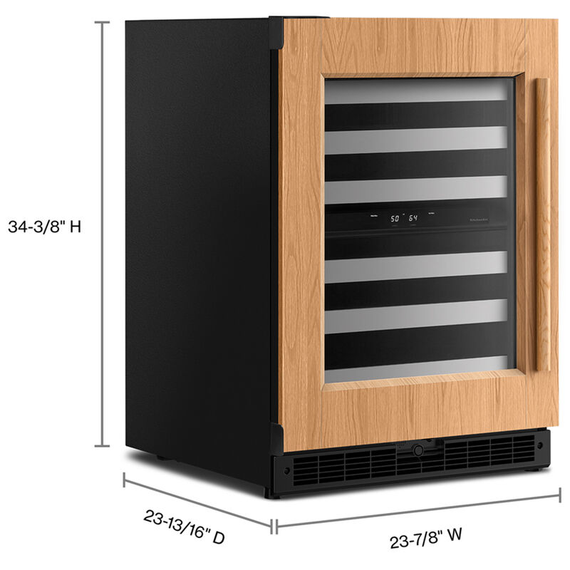KitchenAid 24 in. Undercounter Left Hinged Wine Cooler with Metal Racks ...