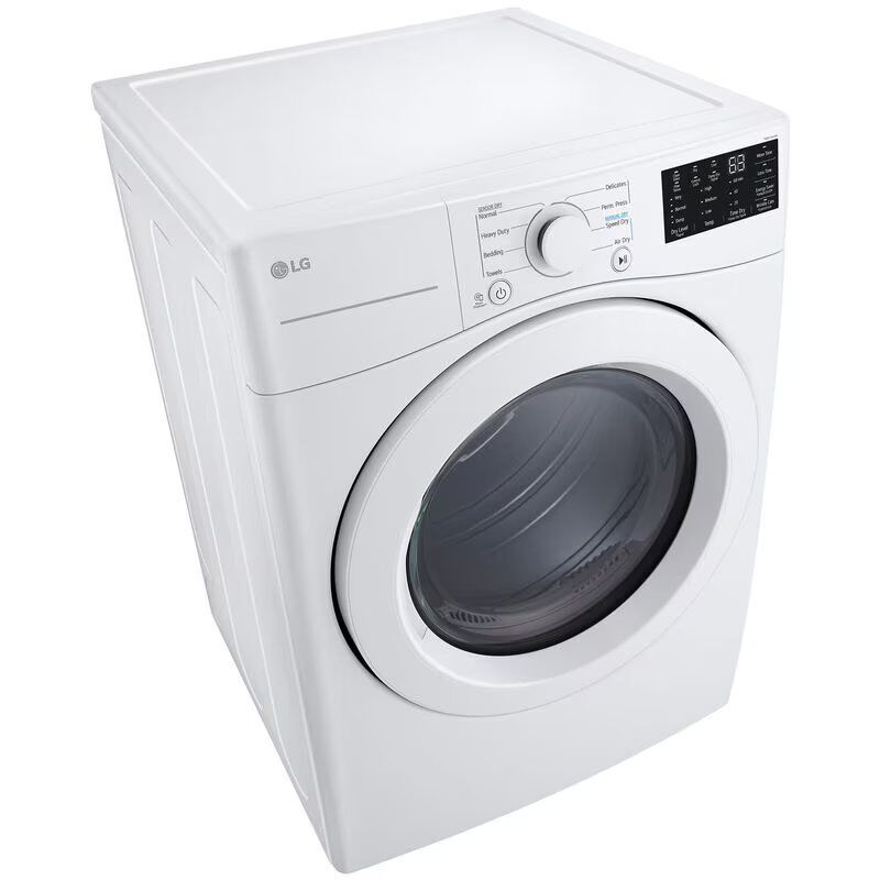 LG 27 in. 7.4 cu. ft. Stackable Electric Dryer with FlowSense Duct ...