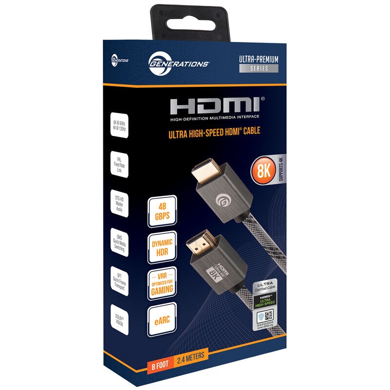 Generations Ultra-Premium Series 8 FT. 48 GBPS High-Speed HDMI Cable ...