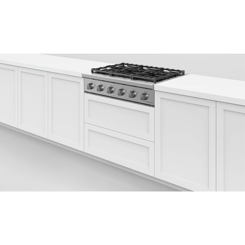 Fisher & Paykel Series 9 36 in. 6-Burner LP Gas Rangetop with Simmer ...