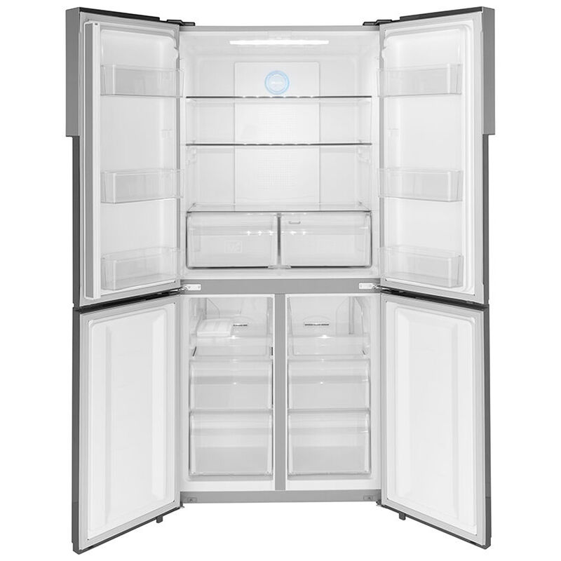 Haier 33 in. 16.8 cu. ft. Counter Depth 4 Door French Door Refrigerator Stainless Steel P.C. Richard Son