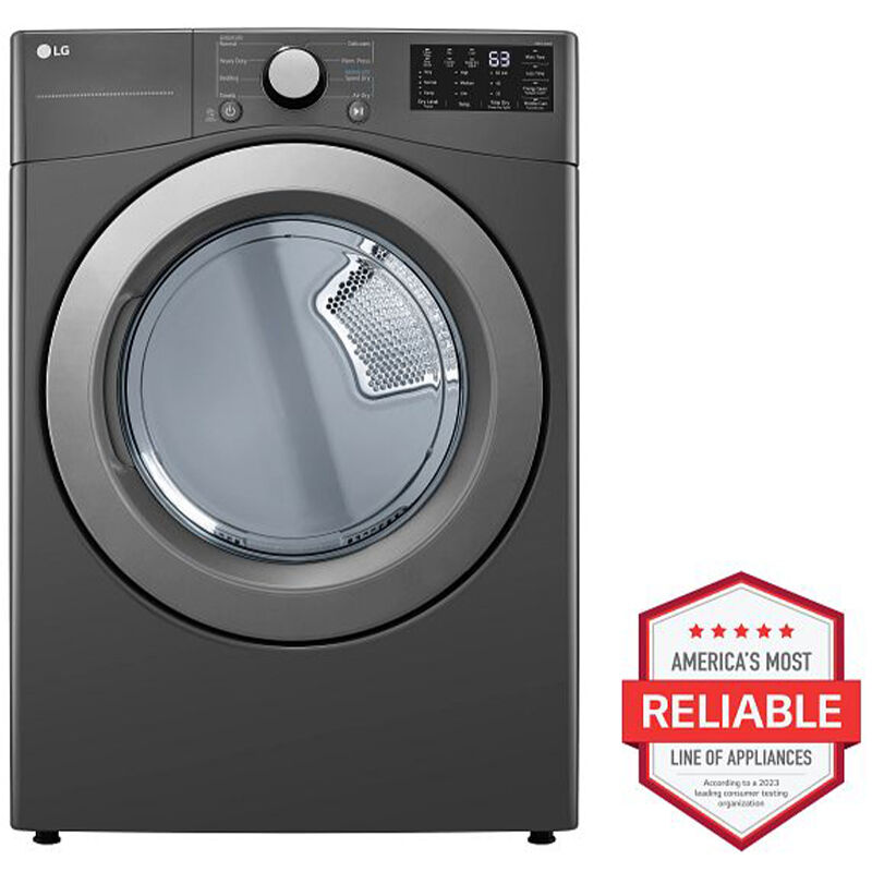 LG 27 in. 7.4 cu. ft. Stackable Gas Dryer with FlowSense Duct Clogging ...