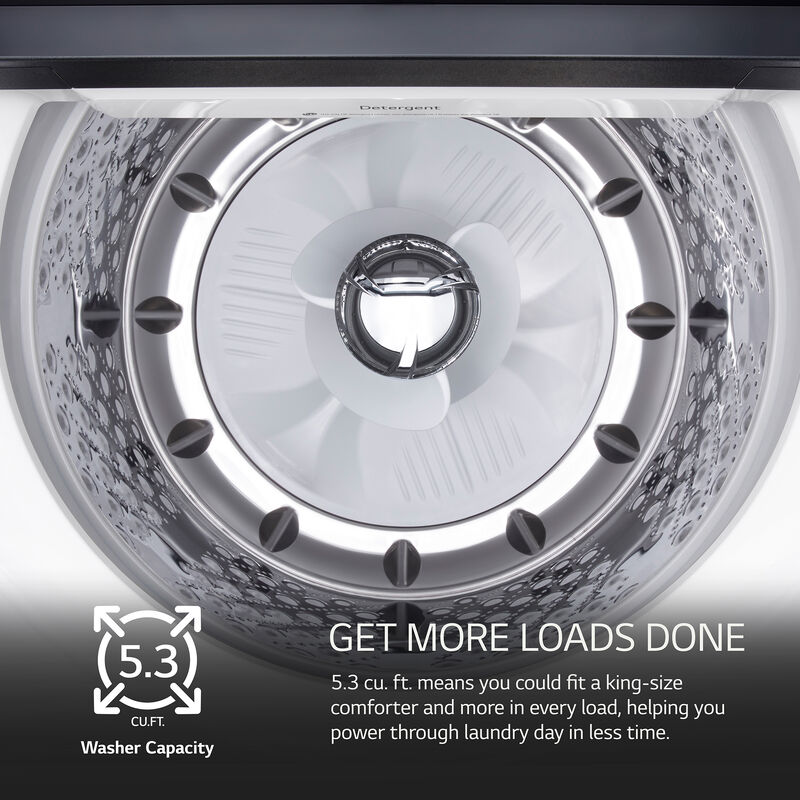 LG 27 in. 5.3 cu. ft. Smart Top Load Washer with Agitator, TurboWash3D ...