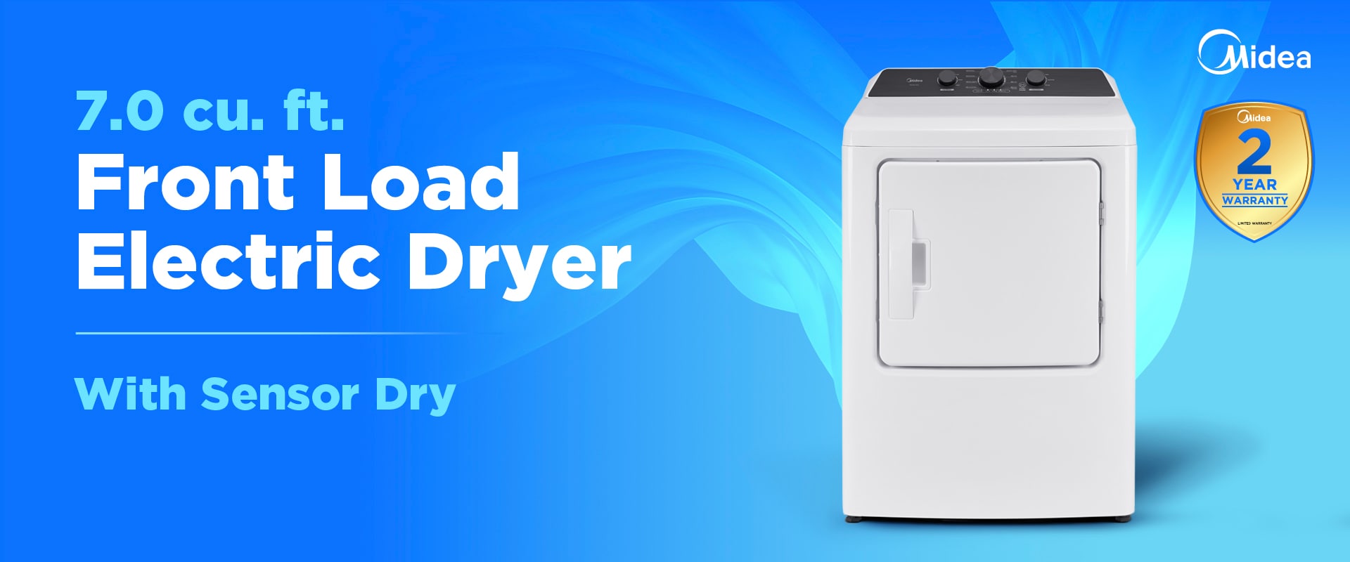 Midea 27 in. 7.0 cu. ft. Electric Dryer with Sensor Dry - White | P.C ...