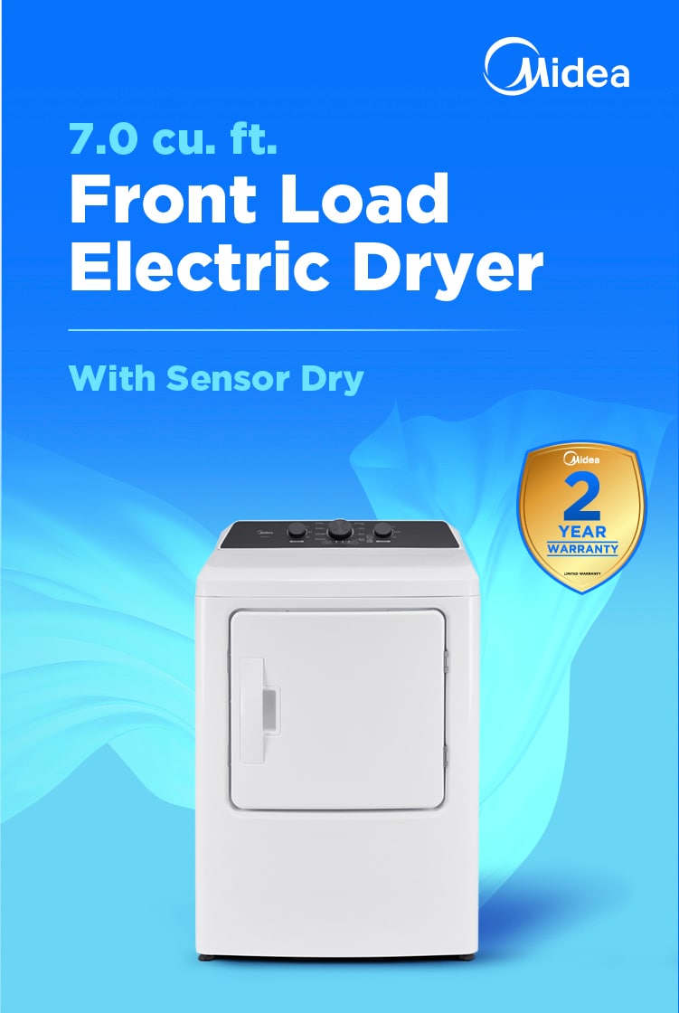 Midea 27 in. 7.0 cu. ft. Electric Dryer with Sensor Dry - White | P.C ...
