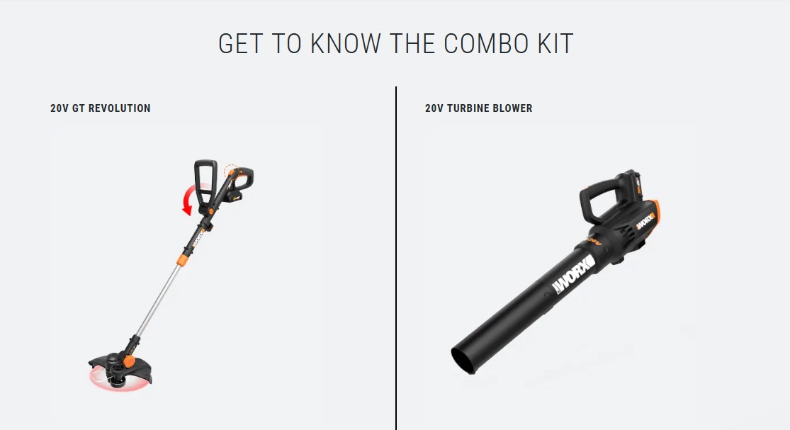 Worx 20V Power Share GT Revolution String Trimmer/Edge/Mini-Mower ...
