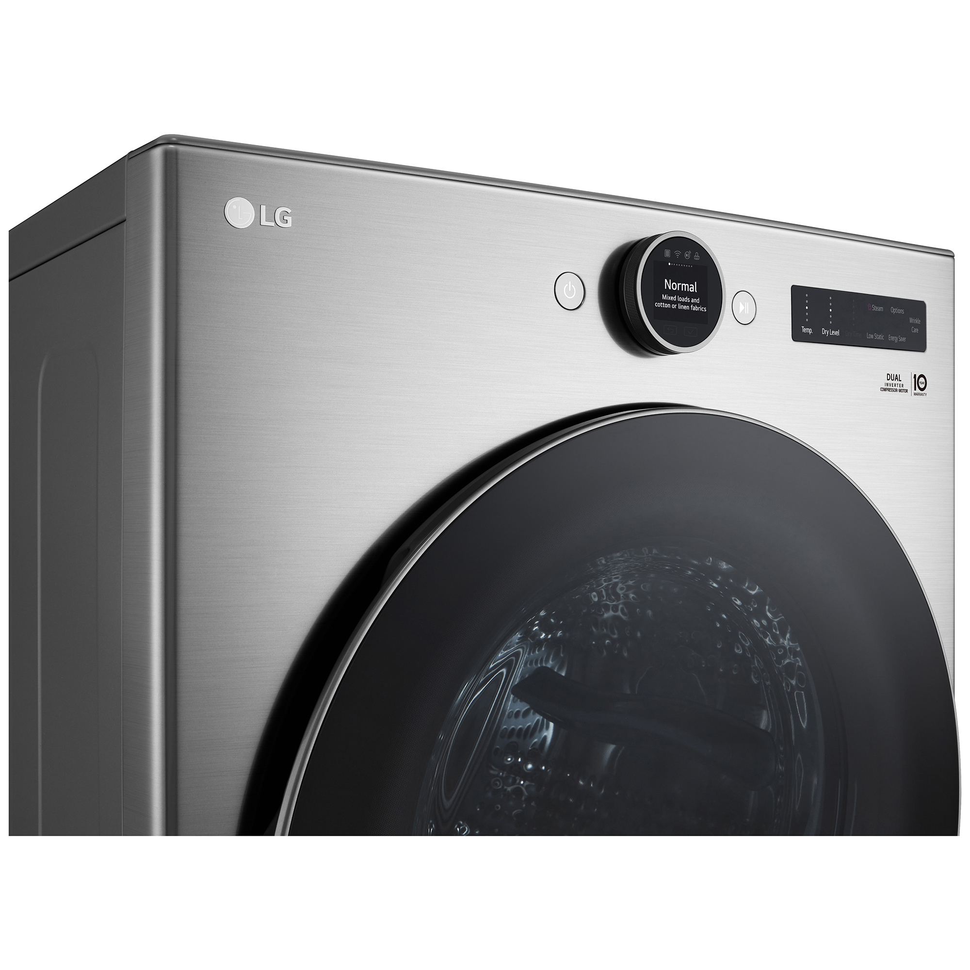 LG 27 in. 7.8 cu. ft. Smart Stackable Electric Dryer with Dual Inverter ...