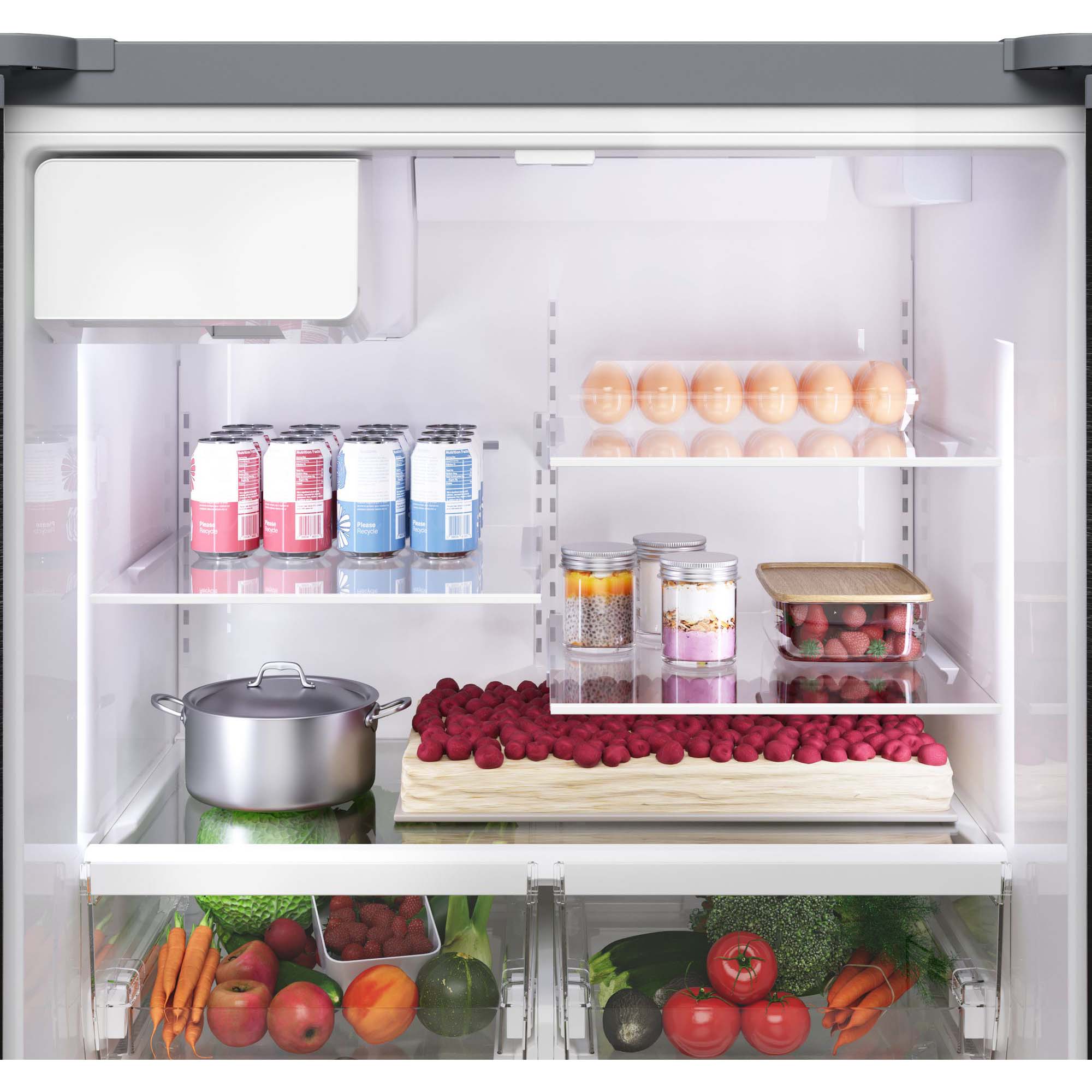 Bosch 100 Series 36 in. 21.6 cu. ft. Smart Counter Depth French Door ...
