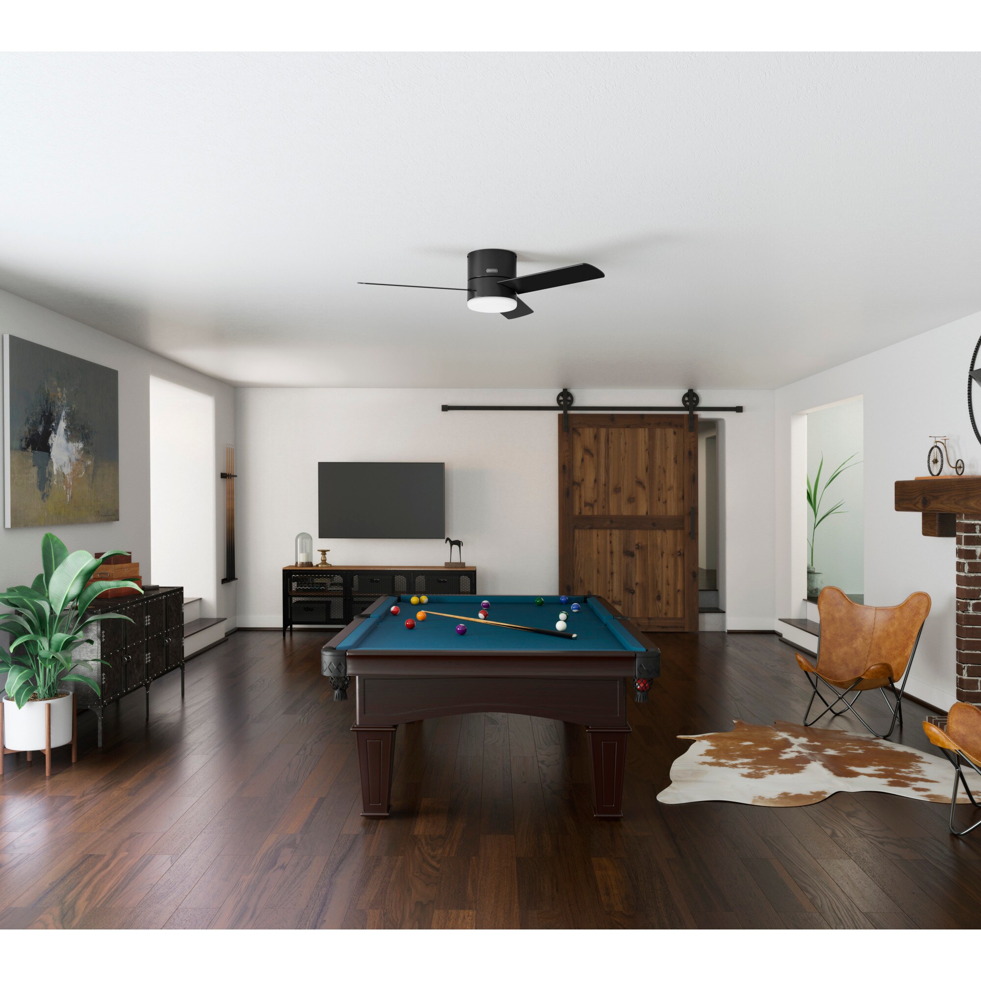 Hunter Minimus 52 in. Low Profile Ceiling Fan with LED Light Kit and ...