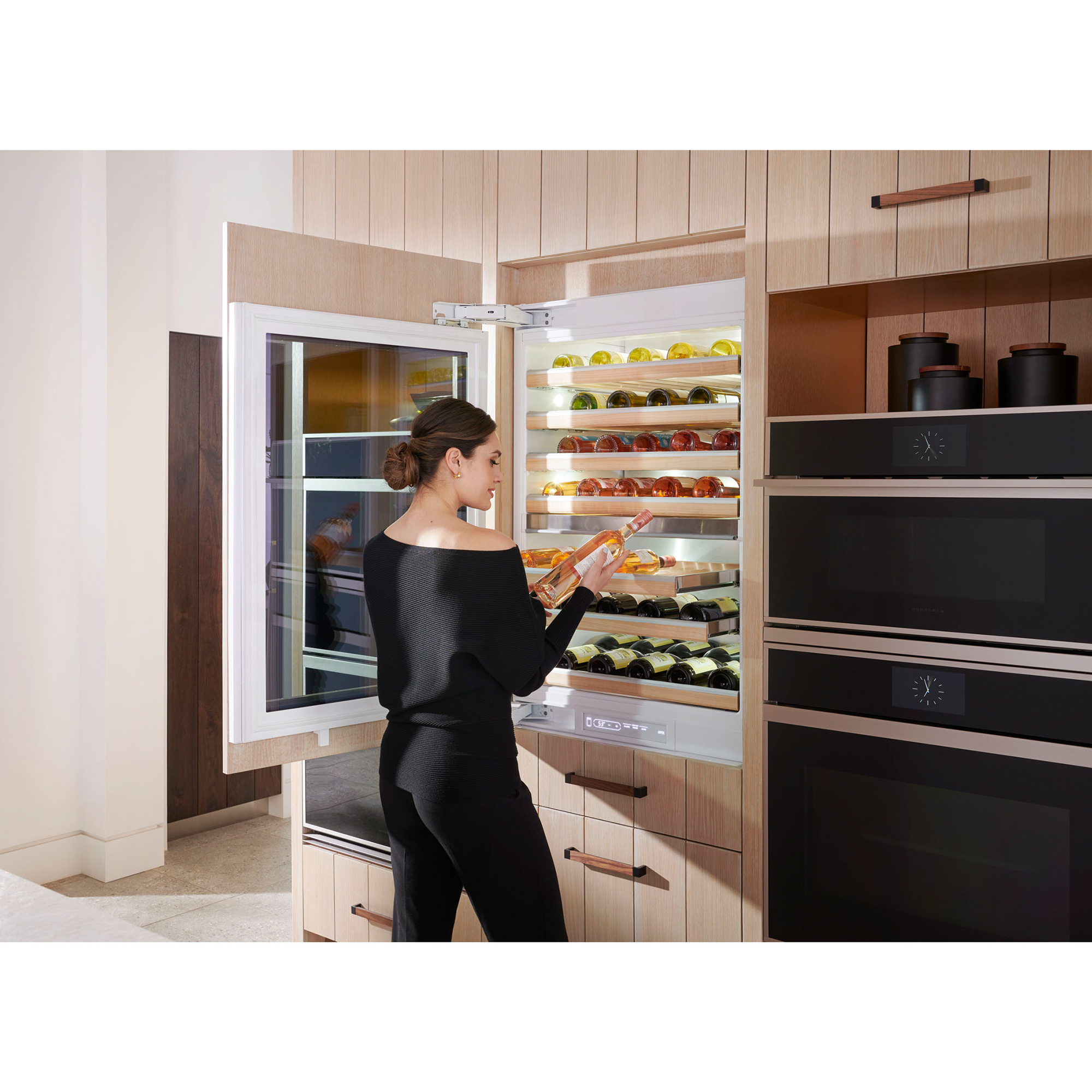 Monogram 30 in. Built-in Wine Sommelier with Wood Racks, Dual ...