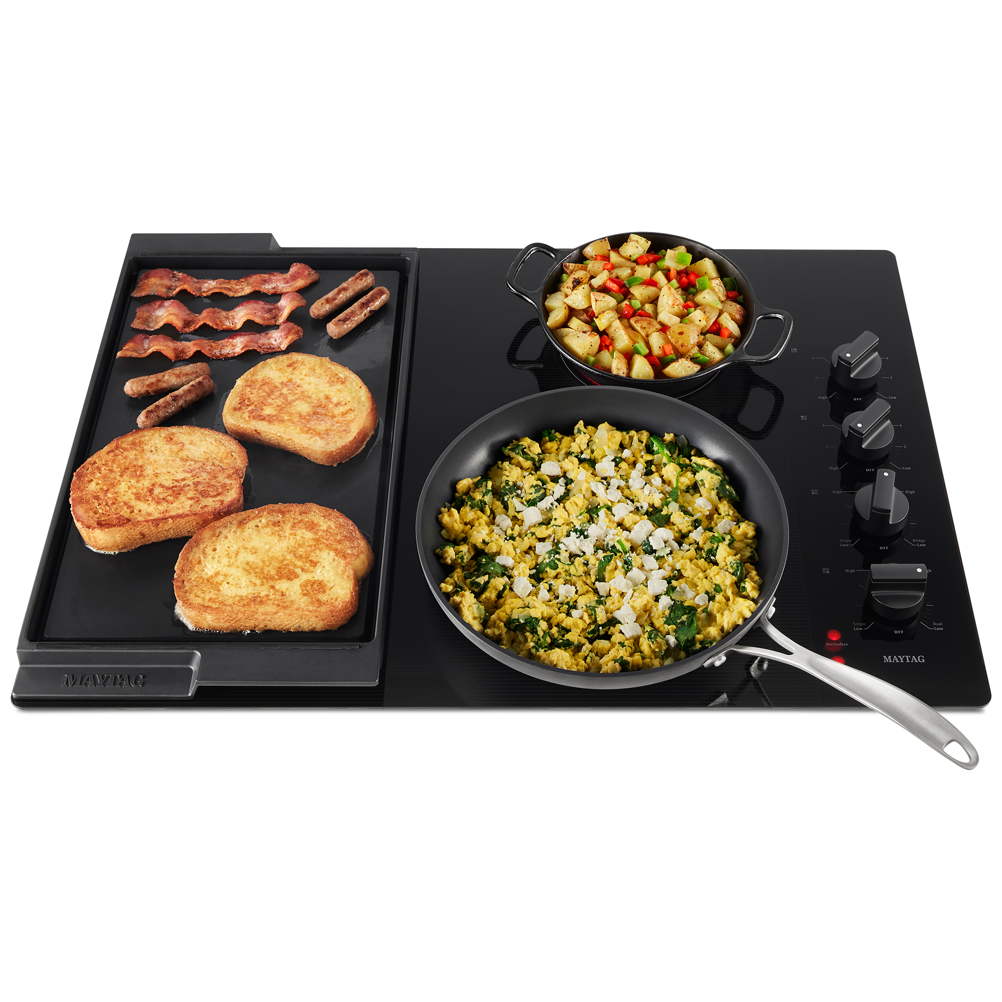 Maytag 30 in. 4-Burner Electric Cooktop with Power Burner, Reversible ...