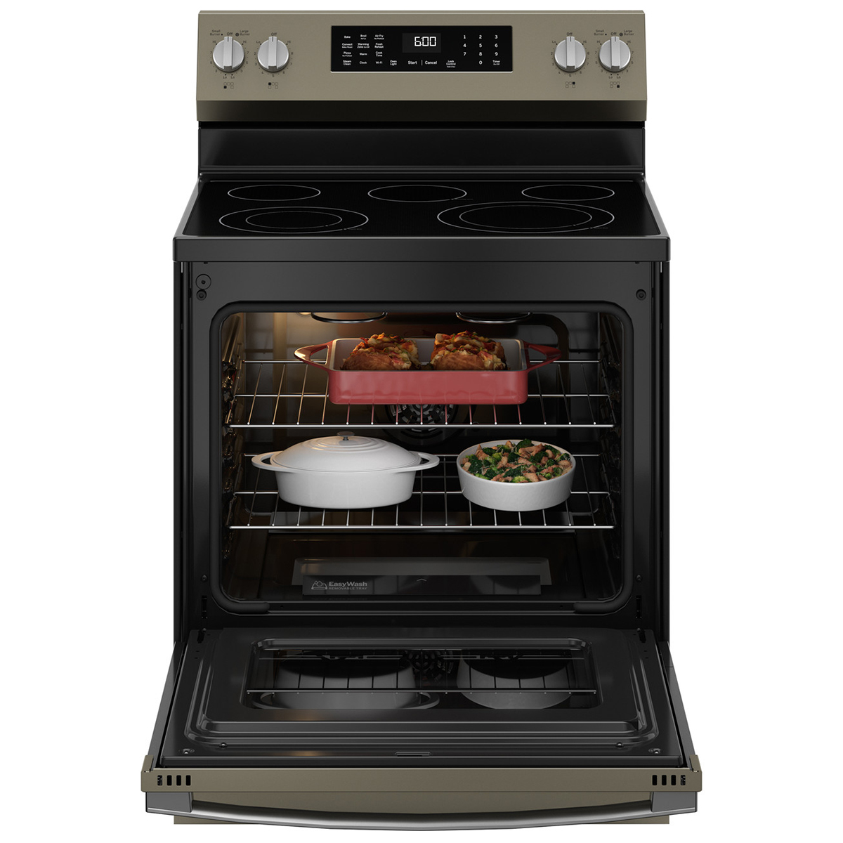 GE 30 in. 5.3 cu. ft. Smart Air Fry Standard Convection Electric Range ...