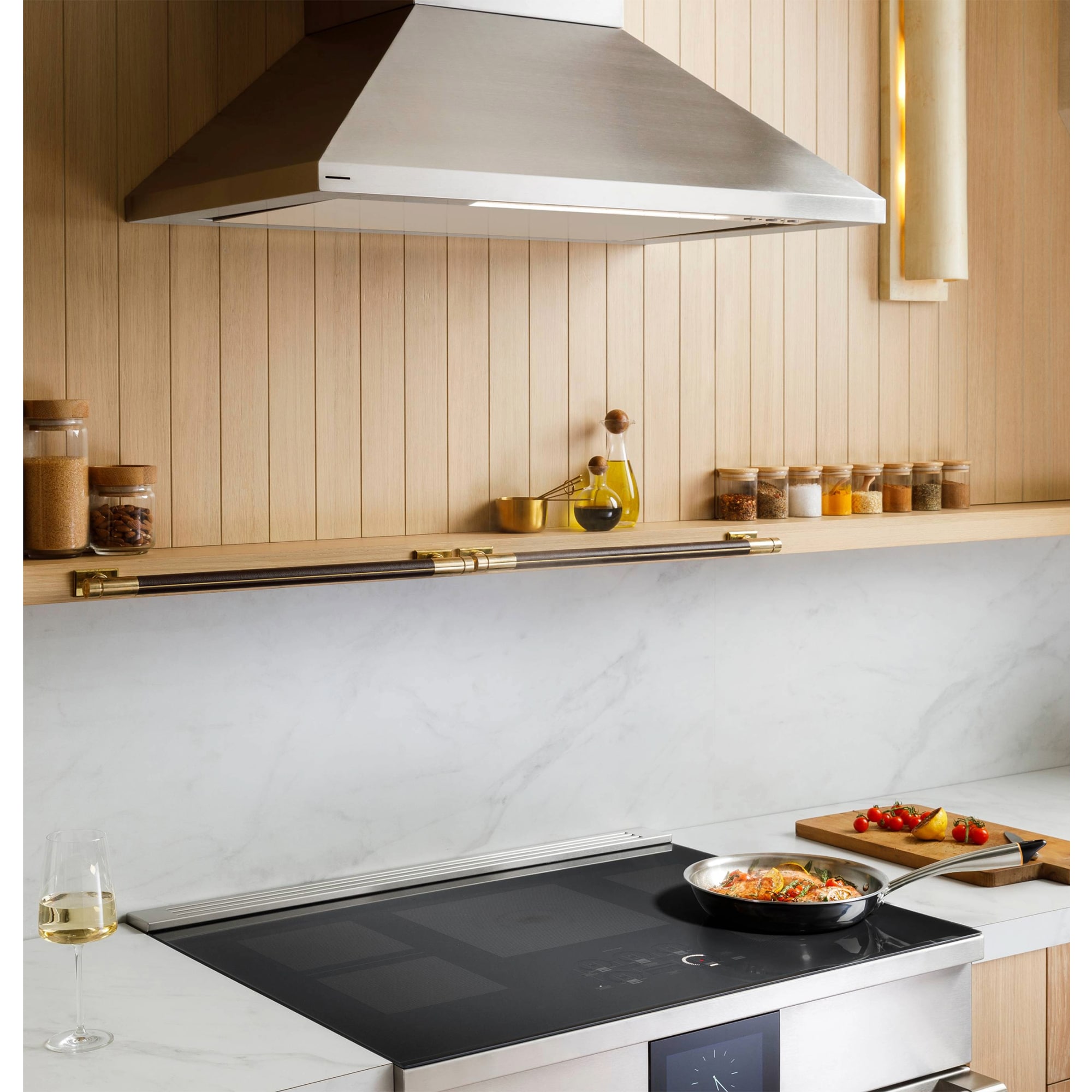 Monogram 36 in. Chimney Style Smart Range Hood with 3 Speed Settings ...