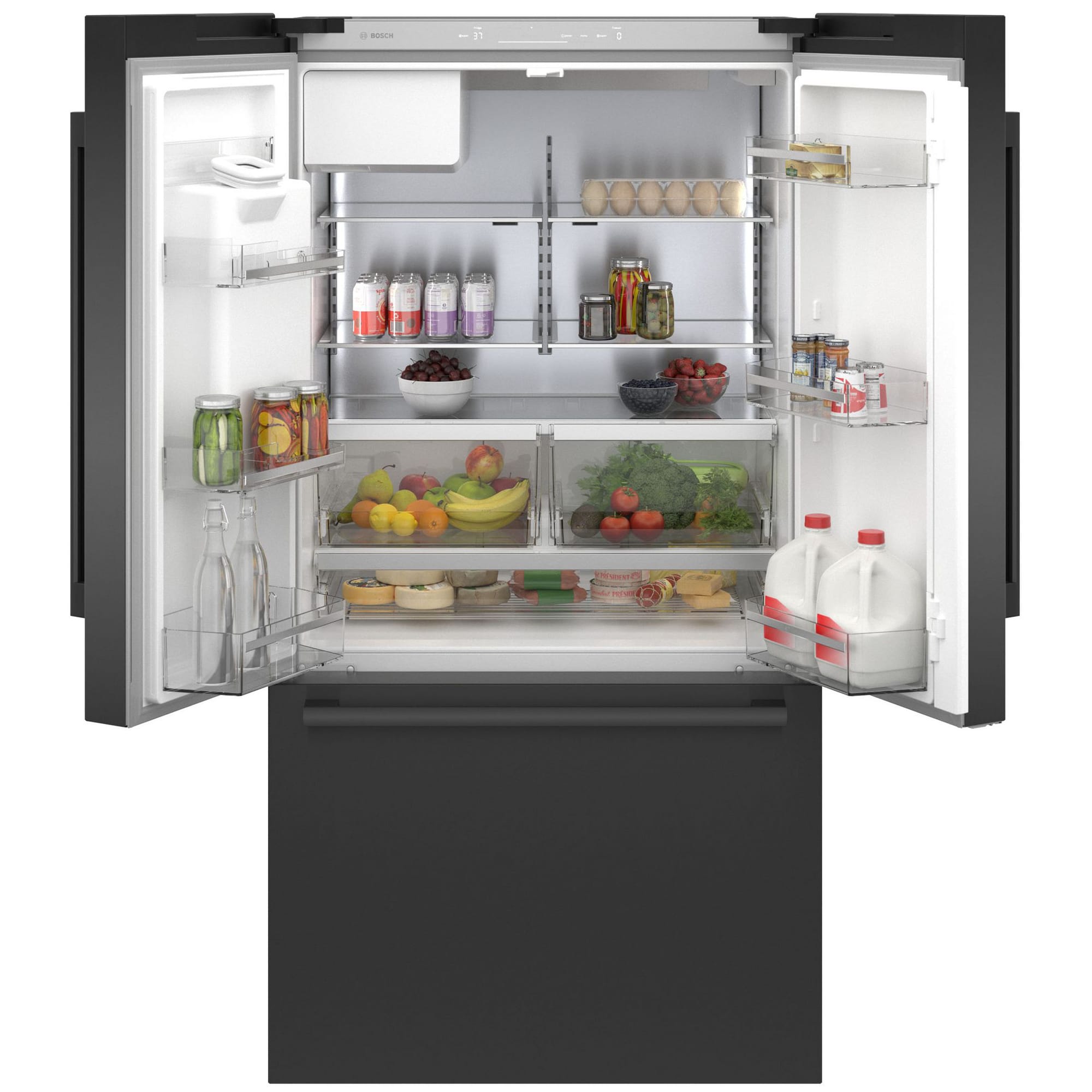 Bosch 500 Series 36 in. 21.6 cu. ft. Smart Counter Depth French Door ...