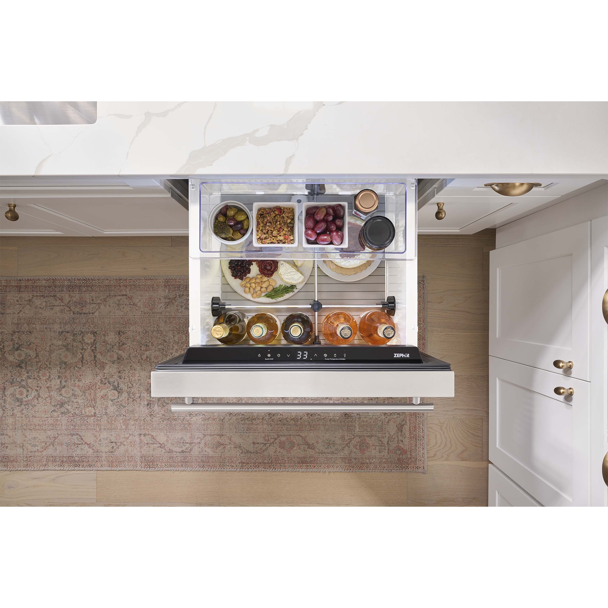 Zephyr Presrv Series 24 in. 5.4 cu. ft. Double Refrigerator Drawers ...