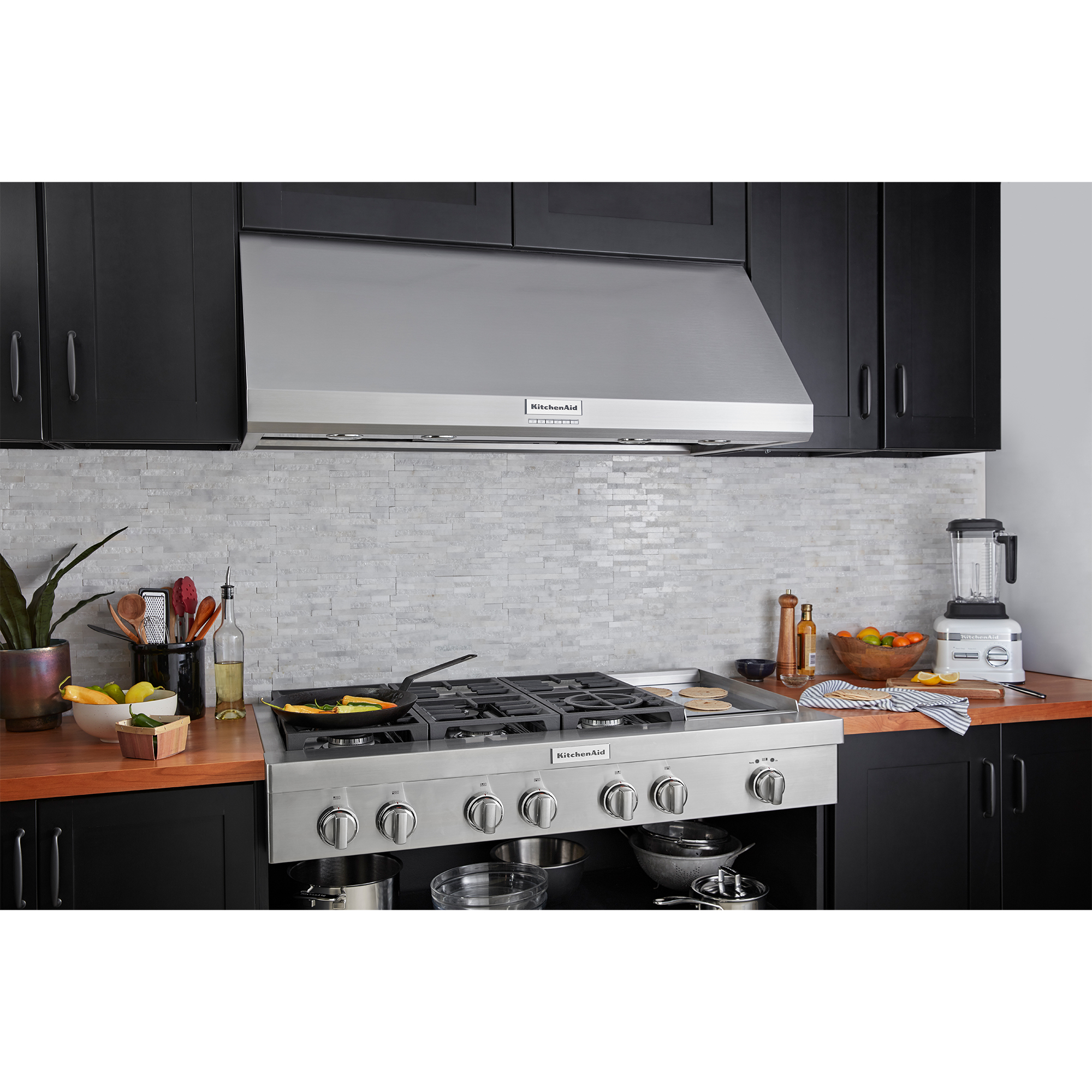 KitchenAid 48 in. Ducted Canopy Pro Style Range Hood with 4 Fan Speeds ...