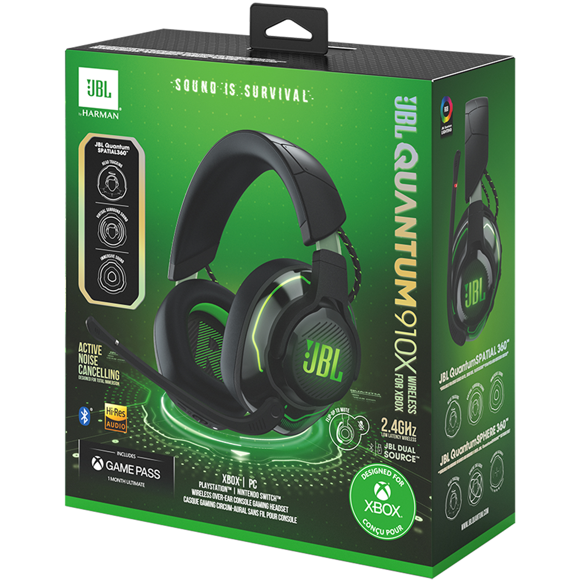 JBL Quantum 910X Wireless Over-Ear Gaming Headset with Head Tracking ...