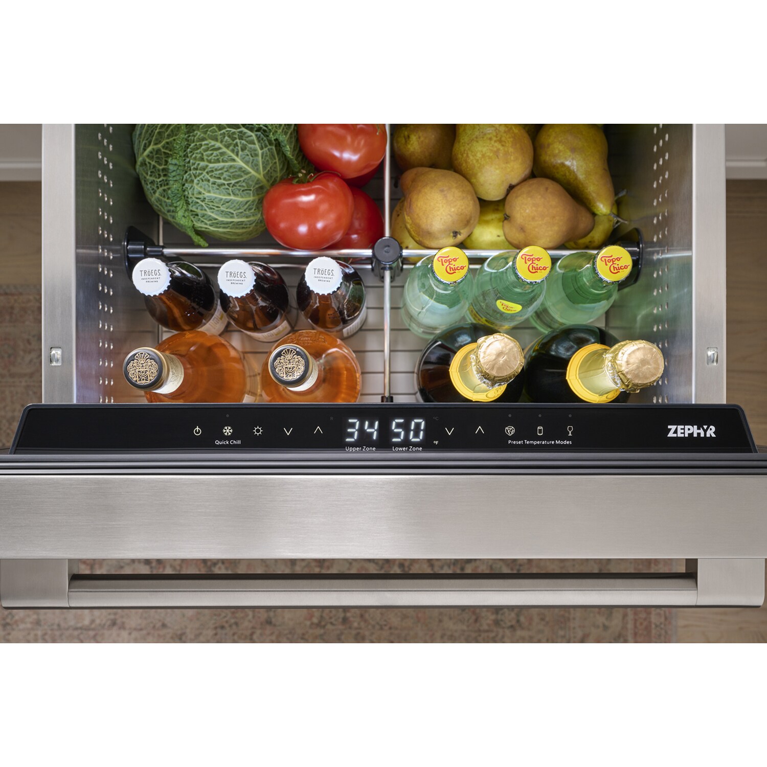 Zephyr 24 in. 5.1 cu. ft. Double Refrigerator Drawers - Stainless Steel ...