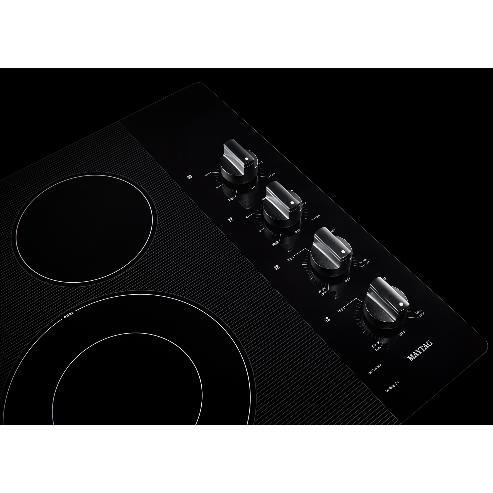 Maytag 30 in. 4-Burner Electric Cooktop with Power Burner, Reversible ...