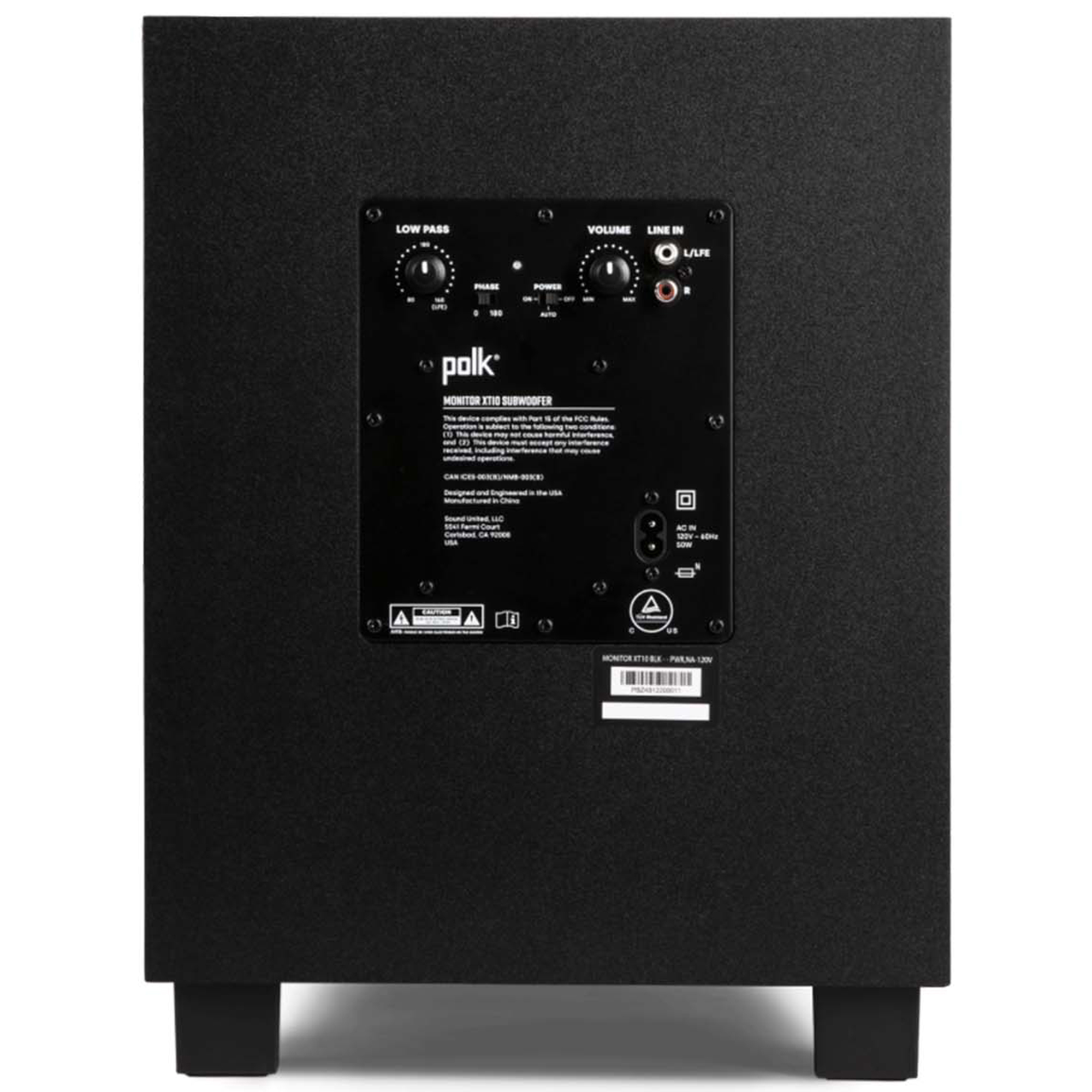 Polk Monitor XT10 10" Powered High Performance Subwoofer - Black | P.C ...