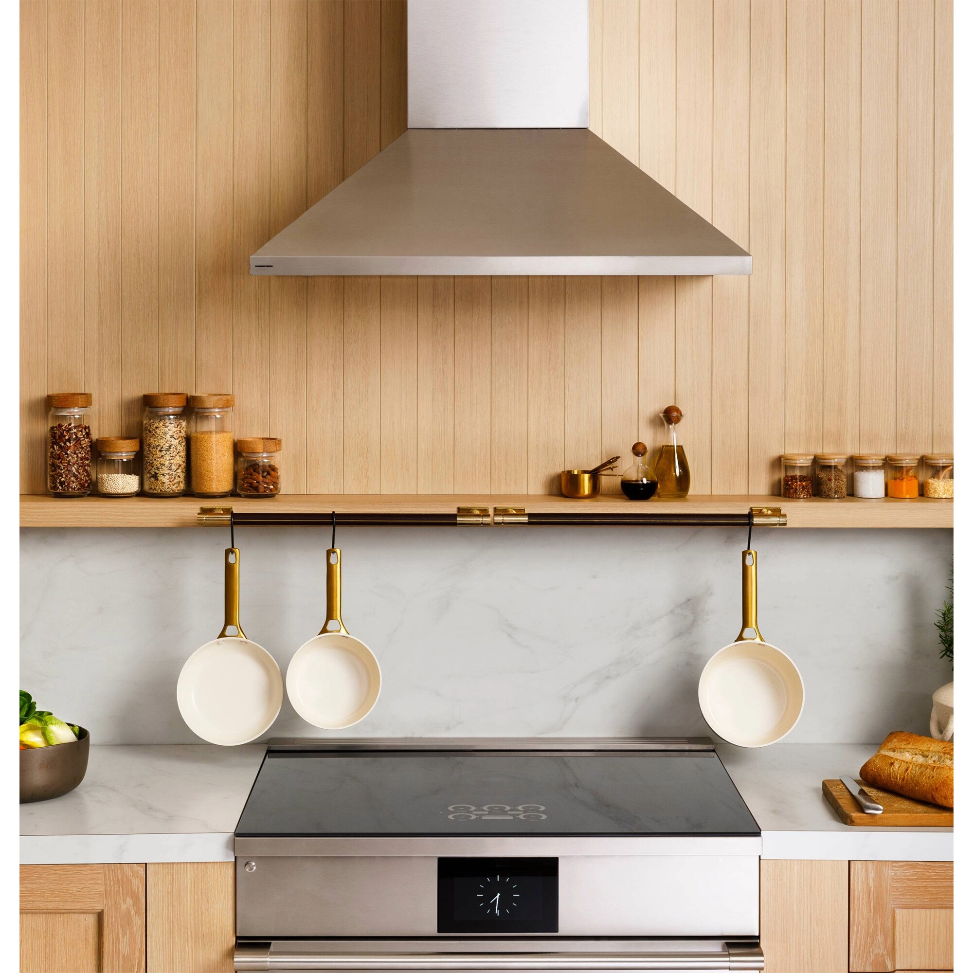 Monogram 36 in. Chimney Style Smart Range Hood with 3 Speed Settings ...