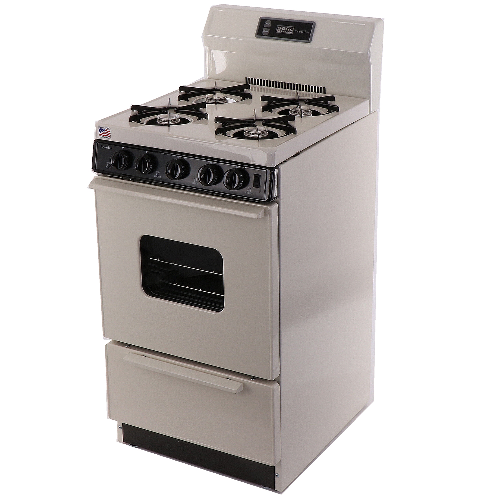 Premier 20 in. 2.4 cu. ft. Gas Range with Open Burners - Bisque | P.C ...