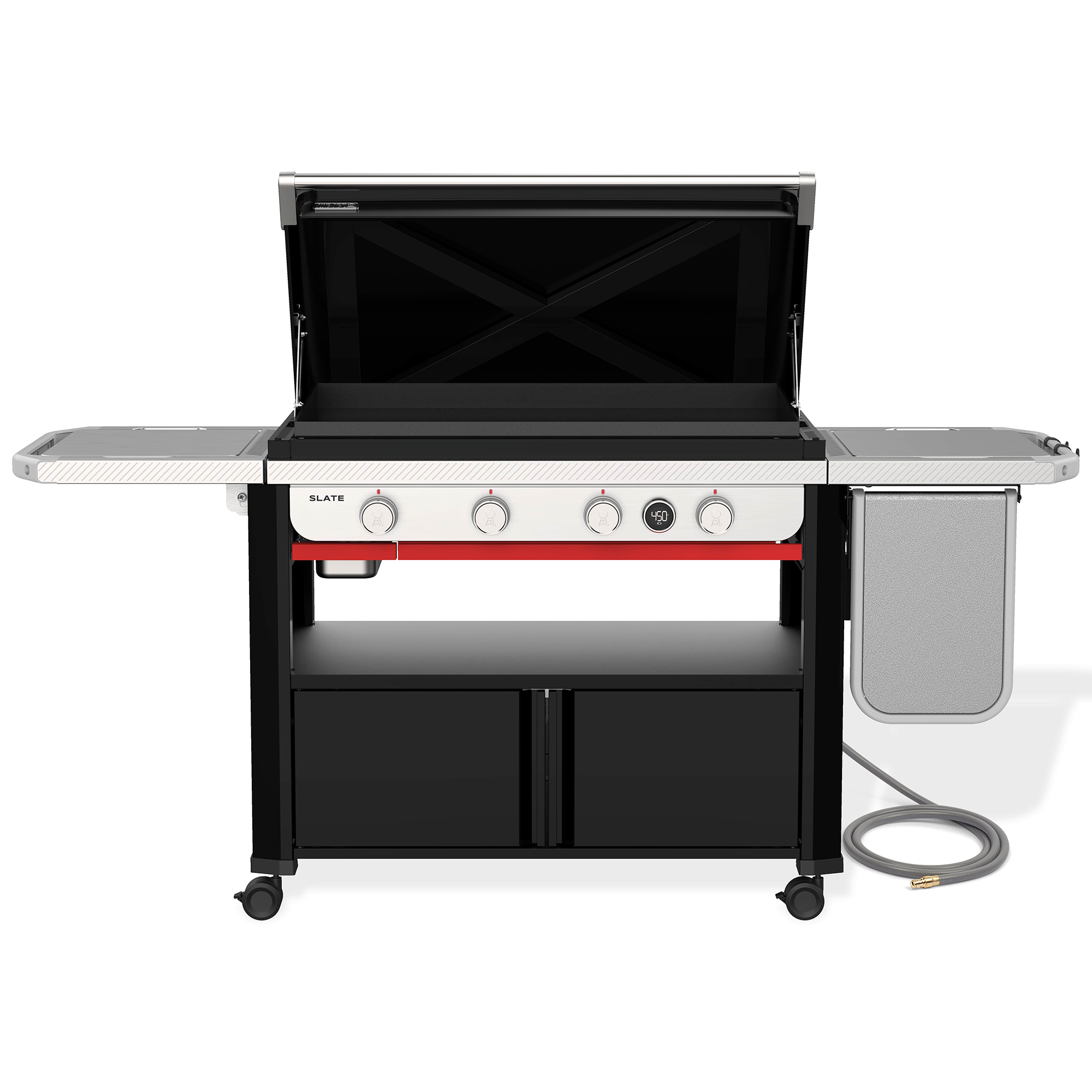 Weber Slate 36 in. 4-Burner Natural Gas Flat Top Griddle with Side ...