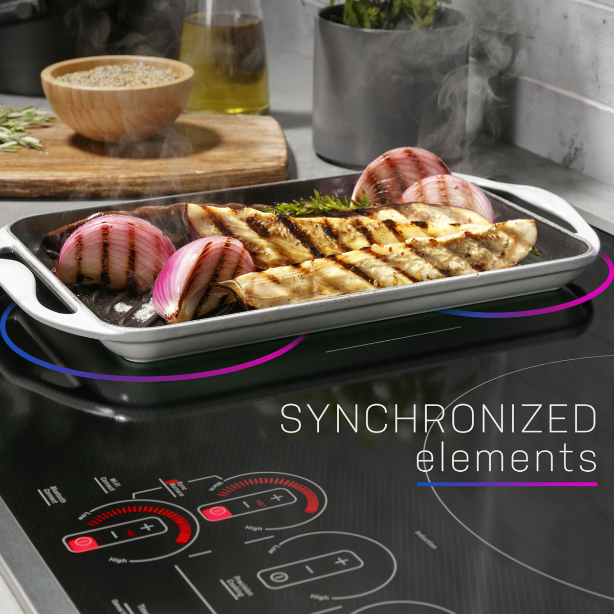 GE Profile 36 in. 5-Burner Smart Induction Cooktop with Simmer Burner ...