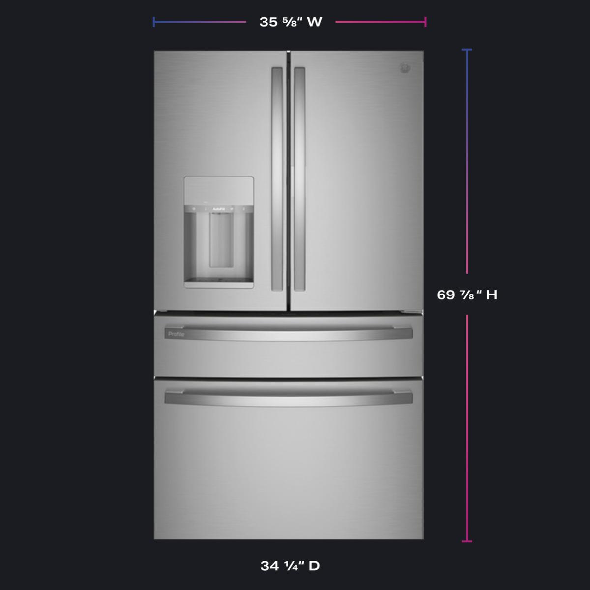GE Profile 36 in. 22.4 cu. ft. Smart Counter Depth 4-Door French Door ...