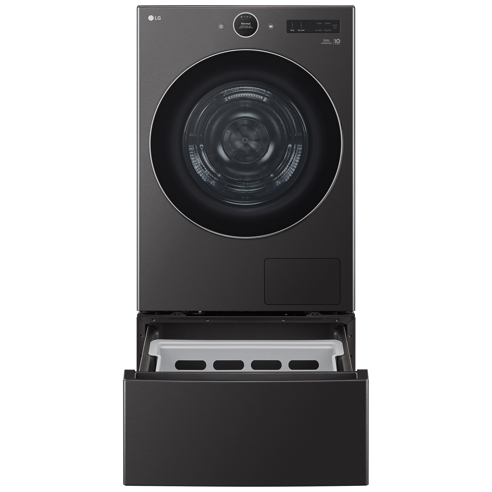 LG 27 in. 7.8 cu. ft. Smart Stackable Ventless Electric Dryer with Heat ...