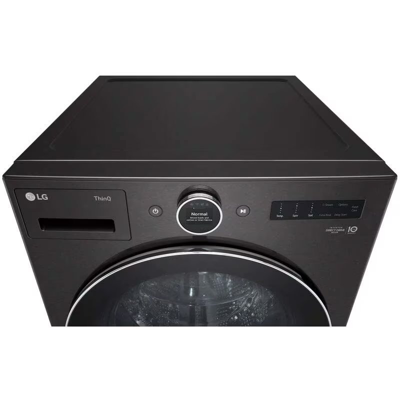 LG 27 in. 5.0 cu. ft. Front Loading Smart Washer with 25 Wash Programs ...