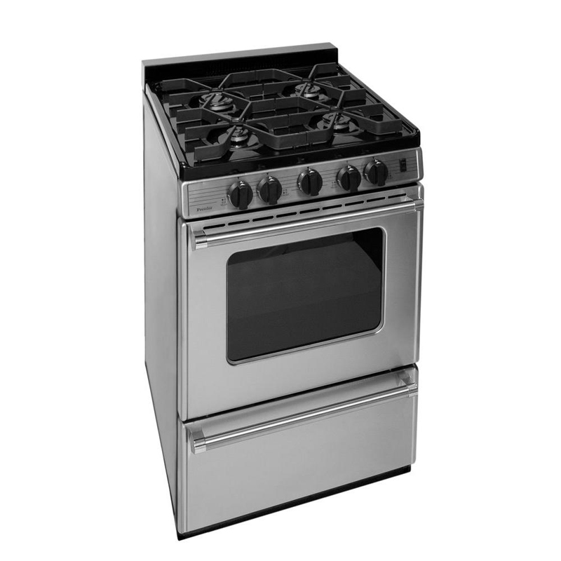 Premier Pro Series 24 in. 3 cu. ft. Gas Range with 4 Sealed Burners ...
