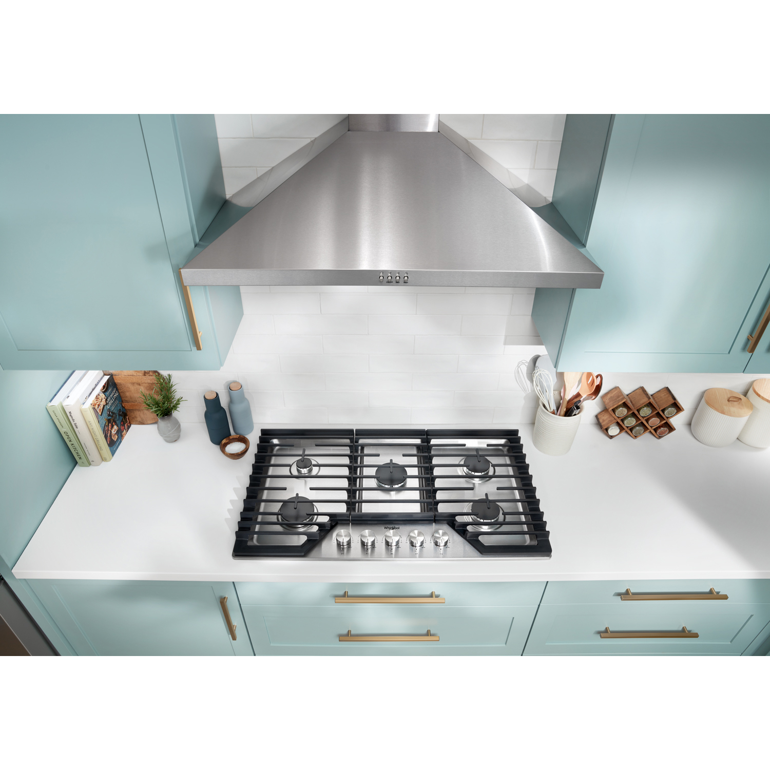 Whirlpool 36 in. 5-Burner Natural Gas Cooktop with Simmer Burner ...