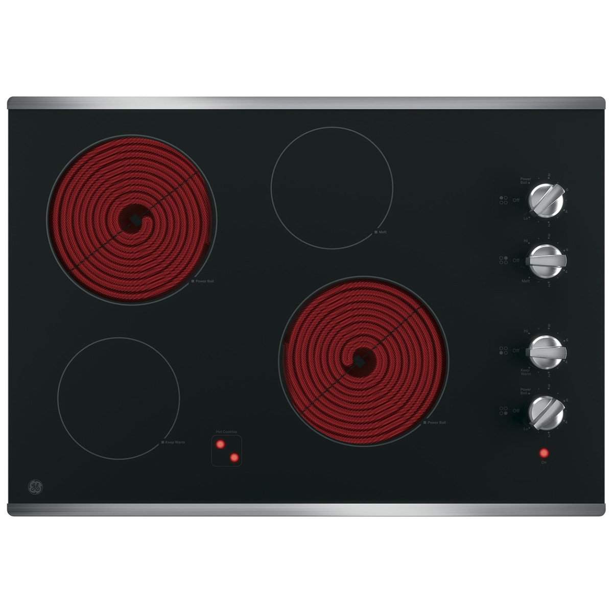 GE 30 in. 4-Burner Electric Cooktop with Simmer Burner & Power Burner ...