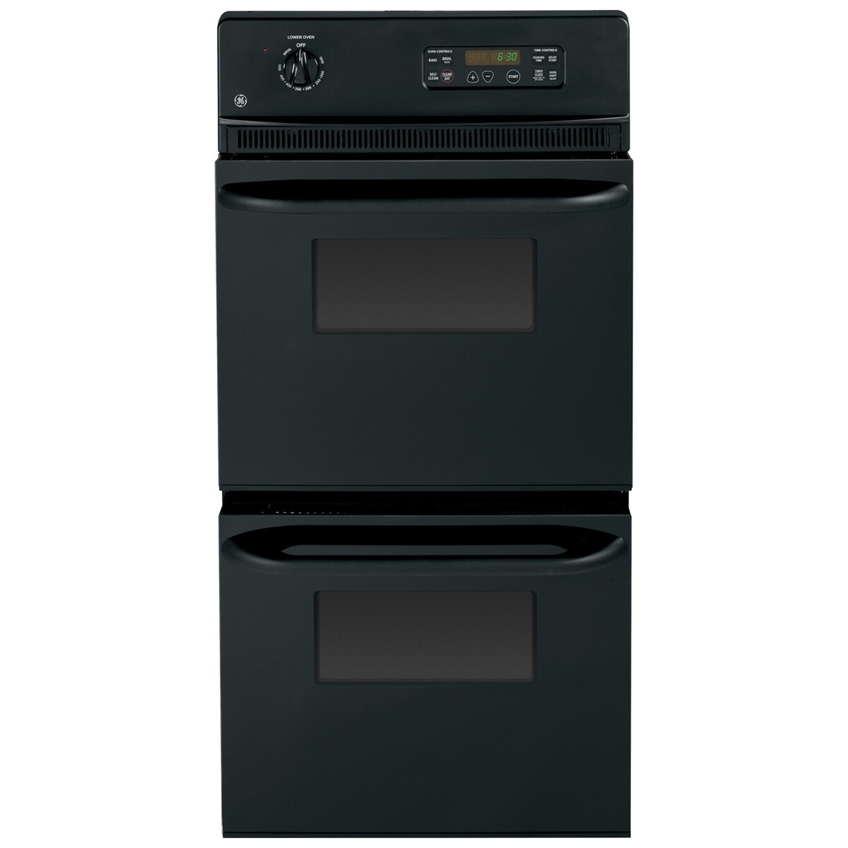 GE 24 in. 5.4 cu. ft. Top Control Electric Double Wall Oven - Black | P ...