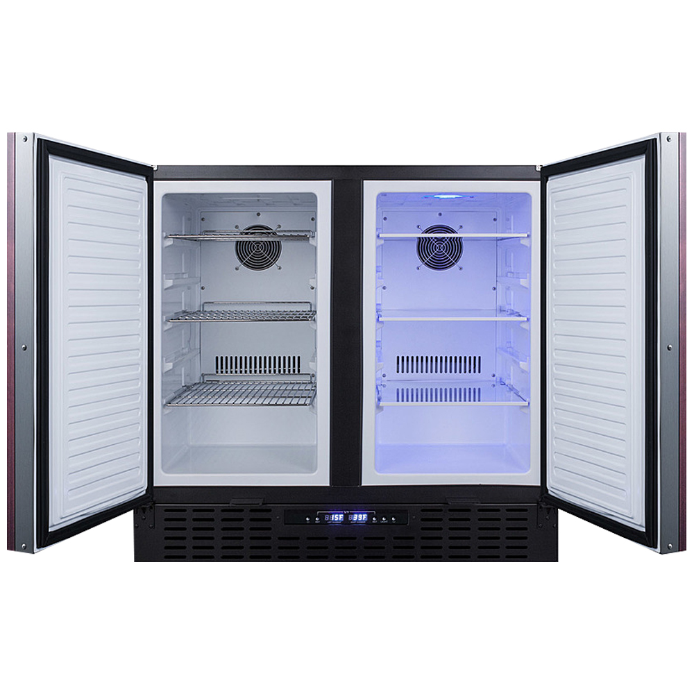 Summit 36 in. 5.8 cu. ft. Side by Side Undercounter Refrigerator ...