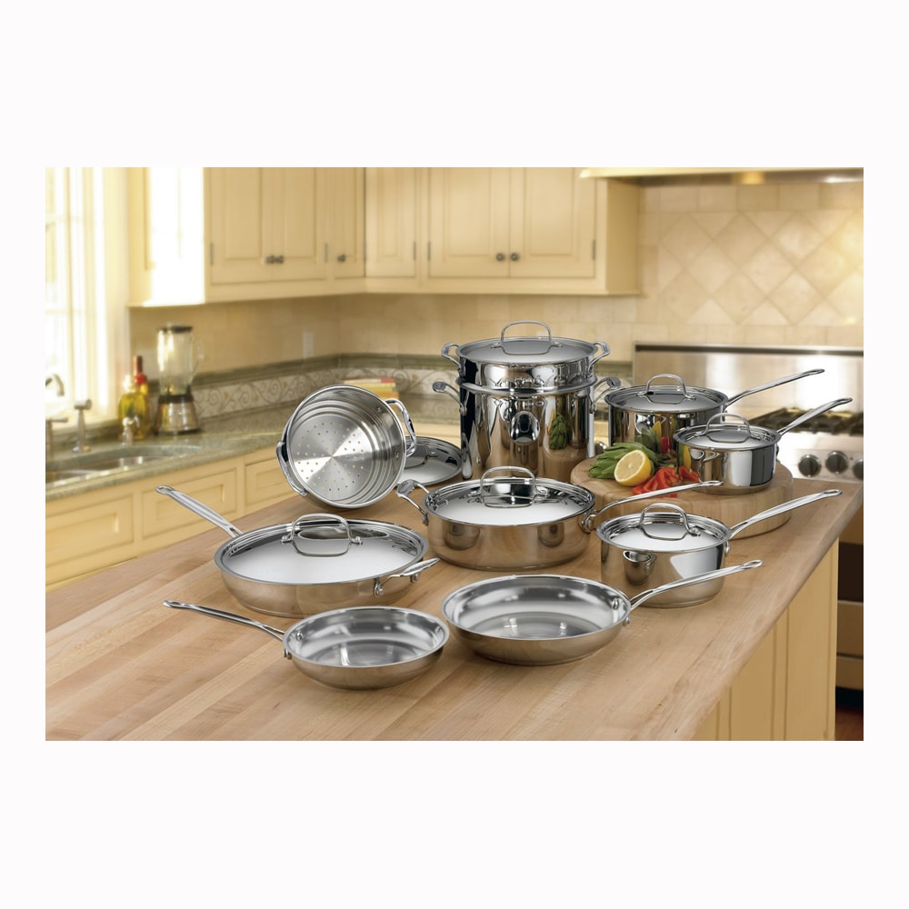 Cuisinart Chef's Classic 17 Piece Cookware Set - Stainless Steel | P.C ...
