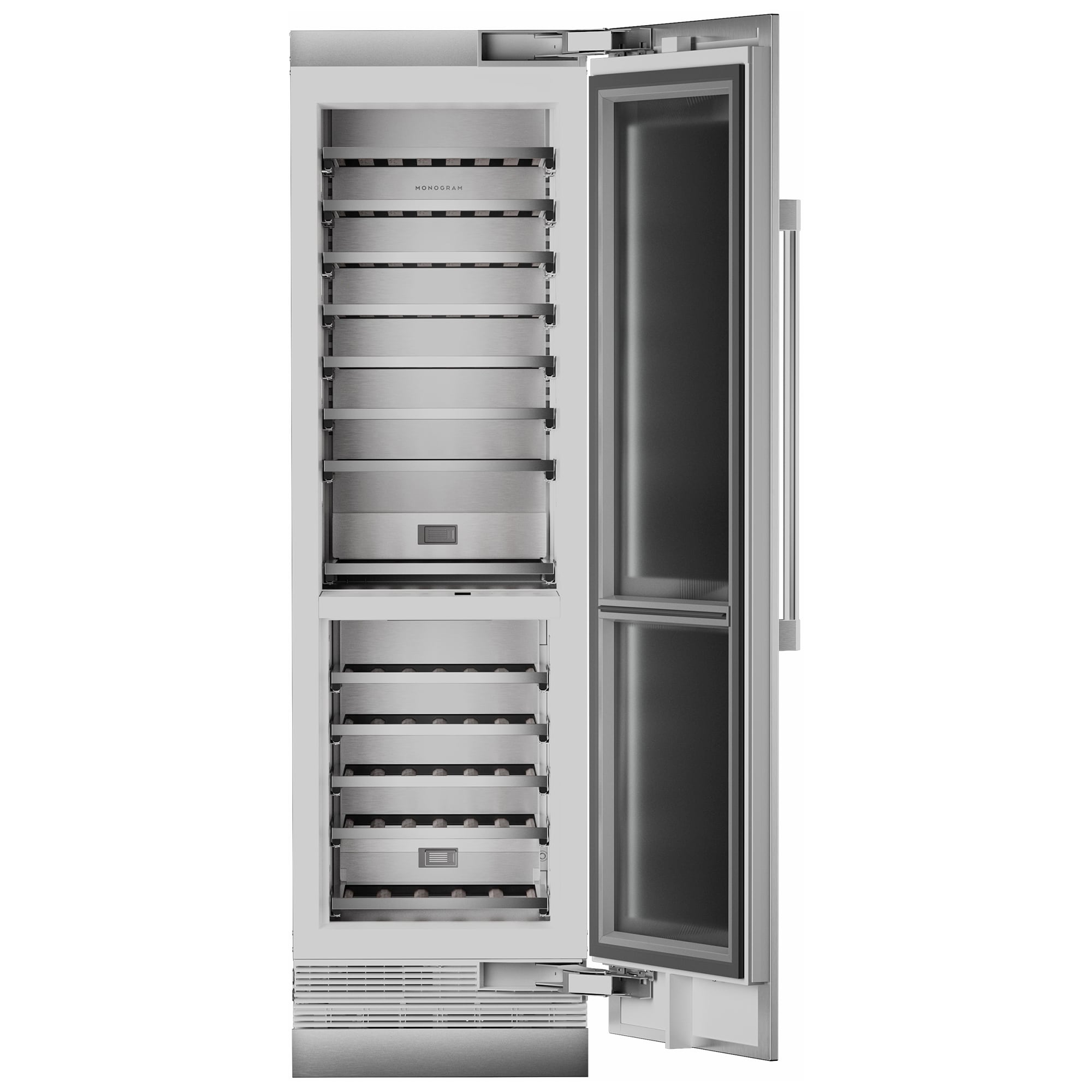 Monogram 24 in. Built-In Smart Wine Sommelier with Wood Racks, Dual ...