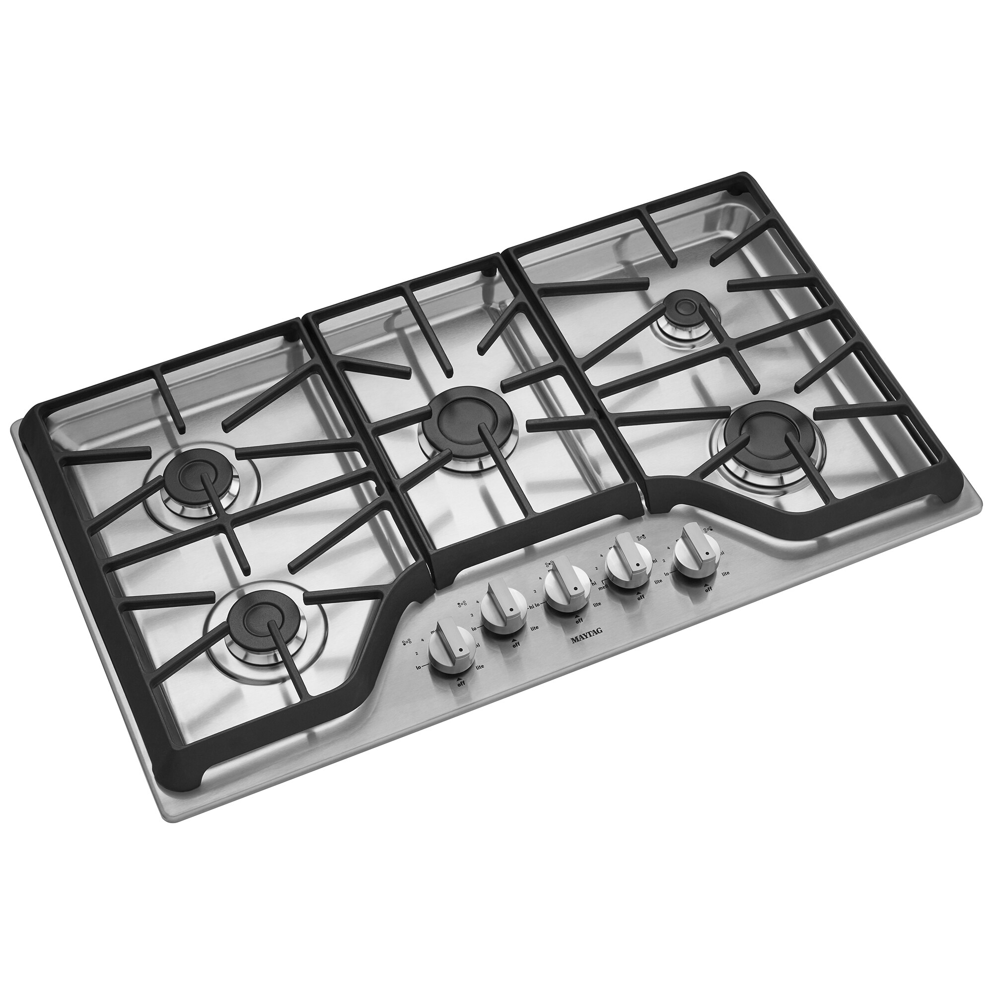 Maytag 36 in. 5-Burner Natural Gas Cooktop with Simmer Burner & Power ...