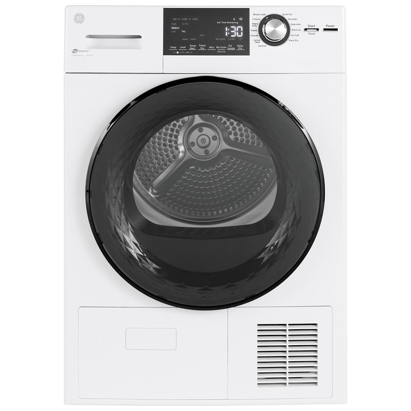GE 24 in. 4.1 cu. ft. Ventless Electric Dryer with 13 Dryer Programs ...
