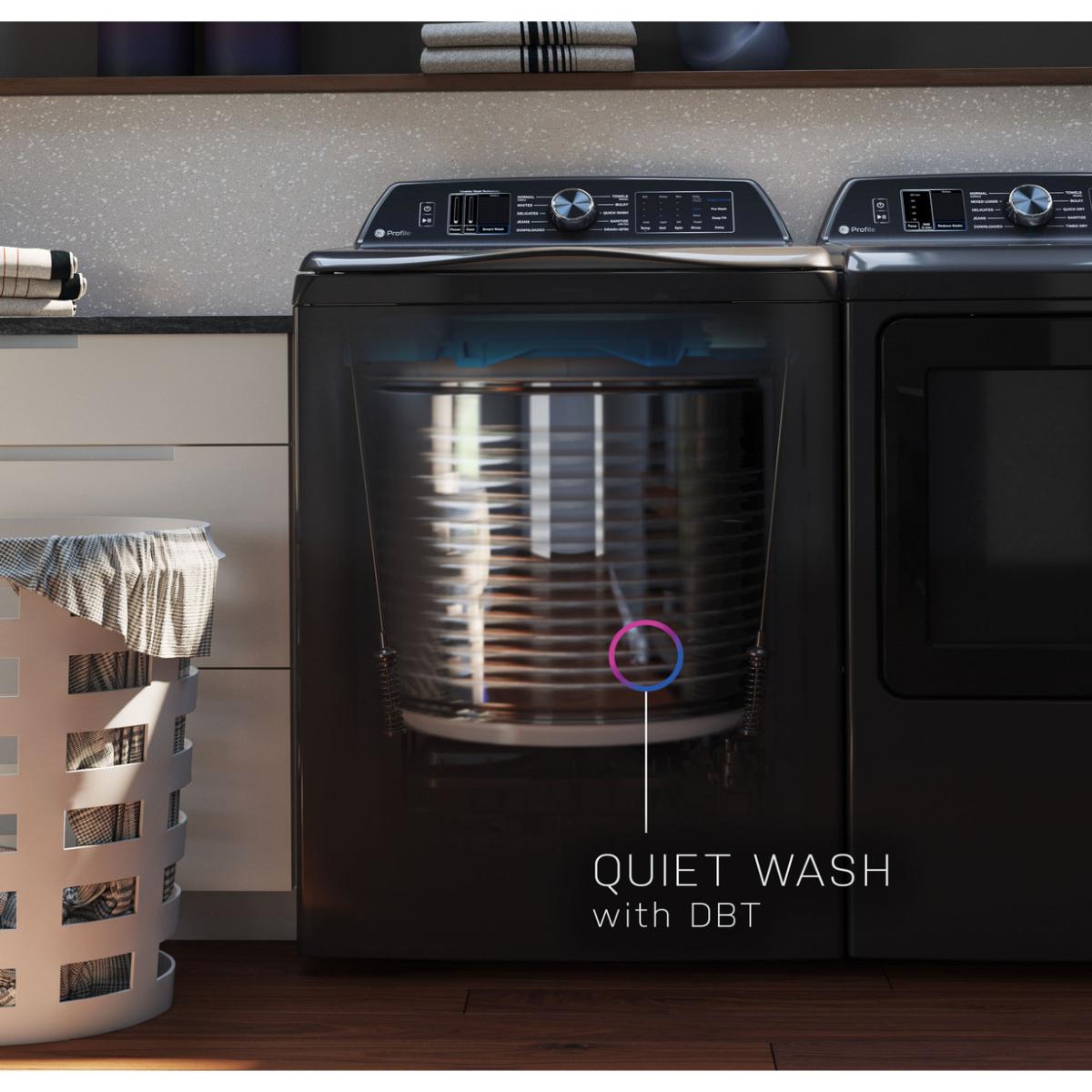 GE Profile 28 in. 5.3 cu. ft. Smart Top Load Washer with Agitator ...