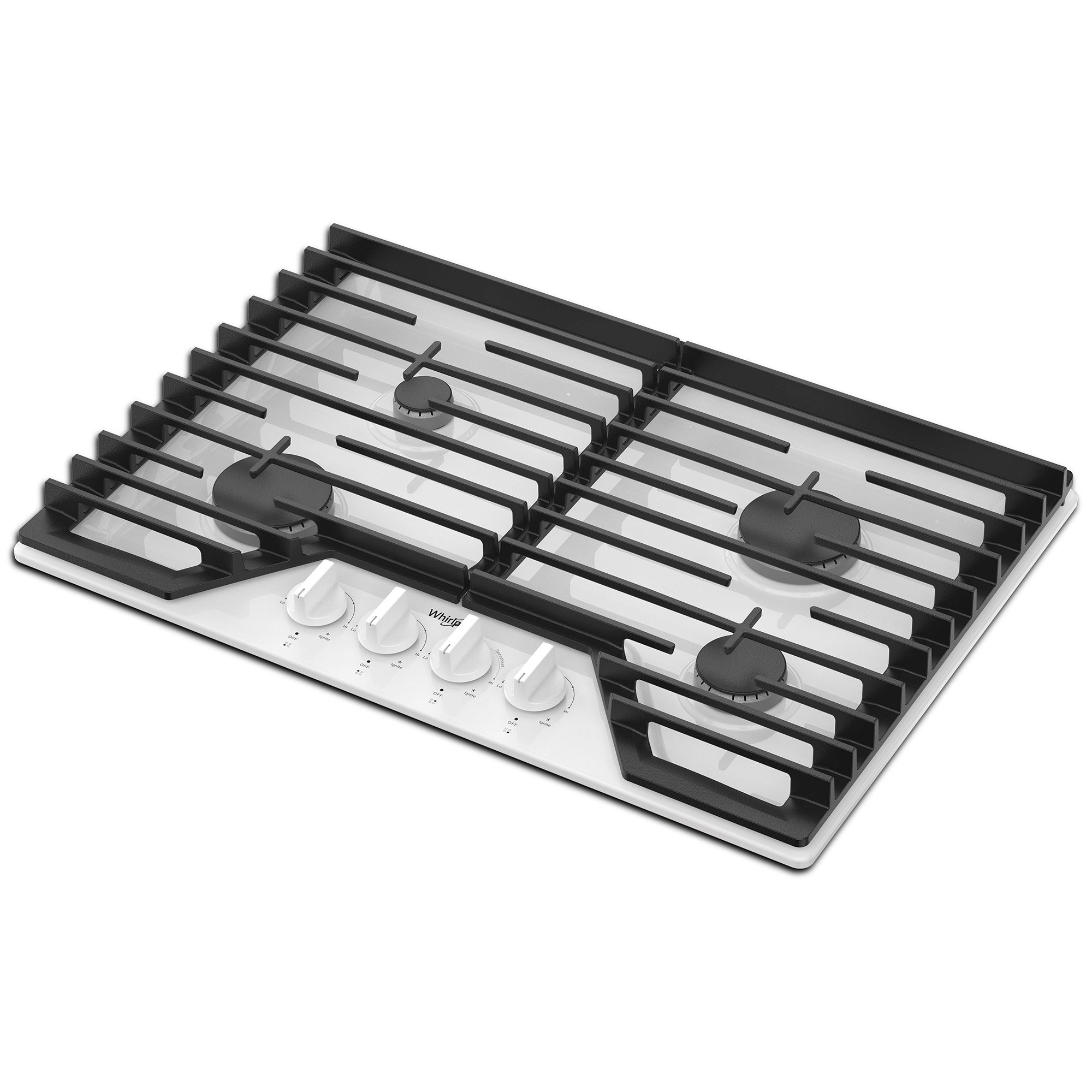 Whirlpool 30 in. 4-Burner Natural Gas Cooktop with Simmer Burner ...